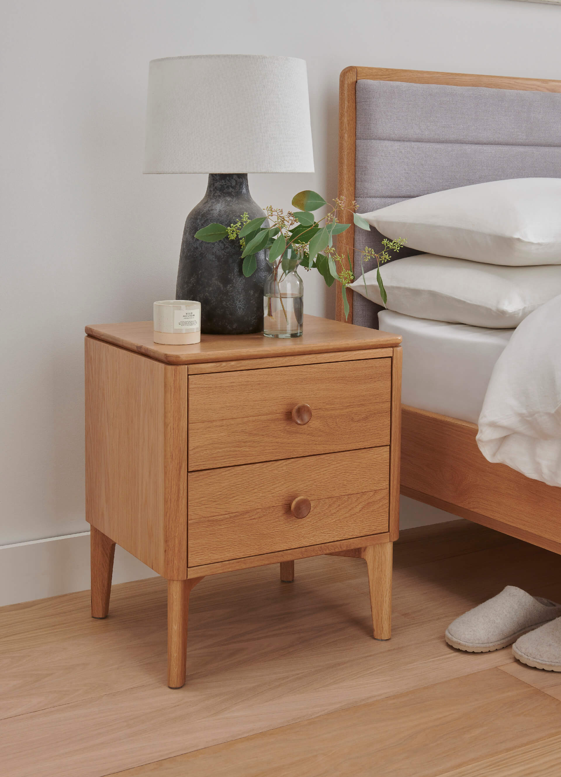 Hadley bedside Table Natural – J Mccourt Furniture