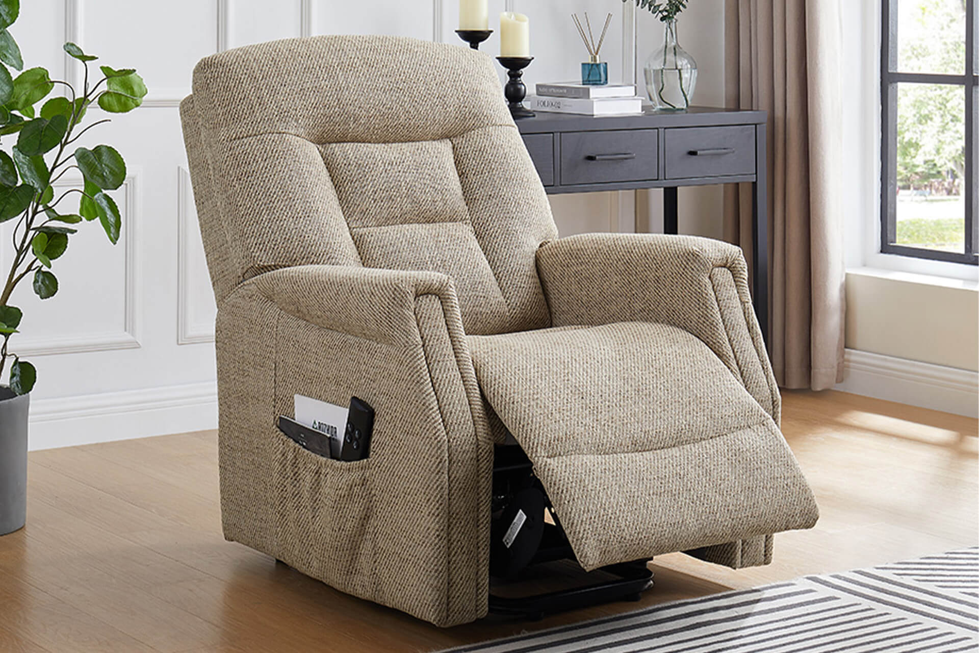 Prescot Electric Lift & Rise Chair - Oatmeal – J Mccourt Furniture